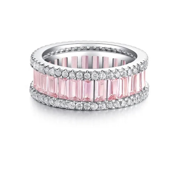 Jewelry | Pink And White Barbie Engagement Ring Wedding Band Size 56789 ...